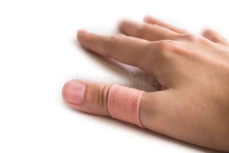 Thumb with plaster stock photo. Image of injury, outstandign - 22882846