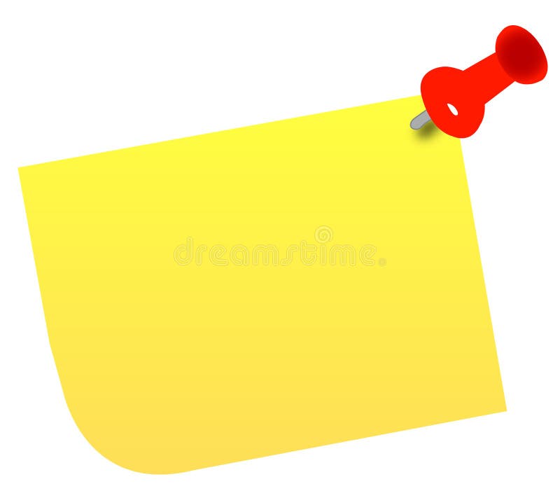 Post it, a Red Tack on a Memo Note Stock Illustration - Illustration of ...