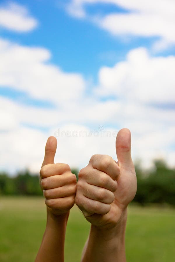 Thumb stock image. Image of positive, people, thumb, blue - 32552123
