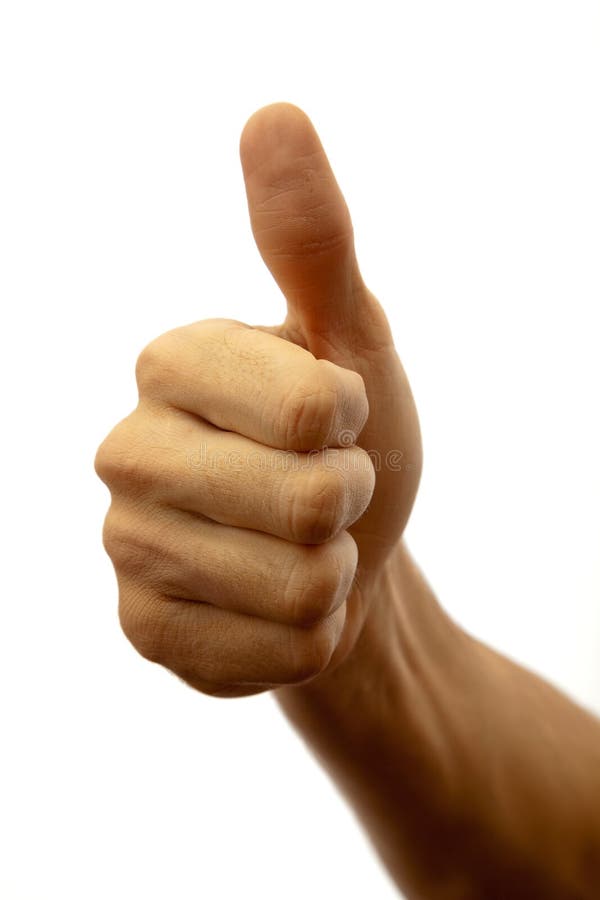 Thumbs Up Success Hand Breaking through Wall Stock Image - Image of ...