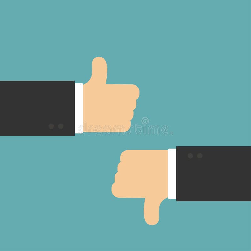 Thumb Up and Bad in Flat Design, Vector Illustration Stock Vector ...