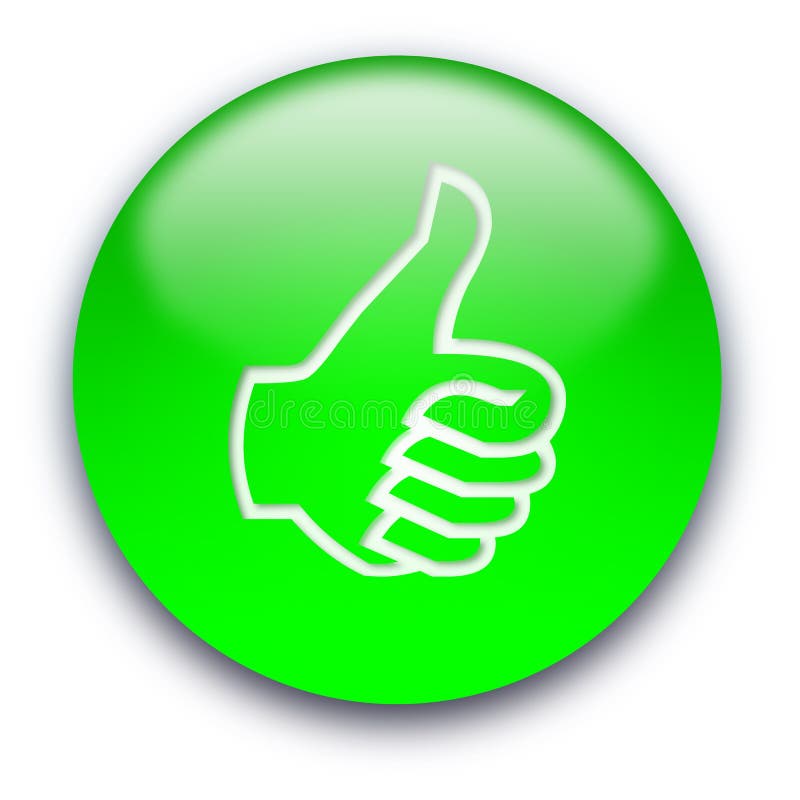 Green thumb up button stock illustration. Illustration of optional ...