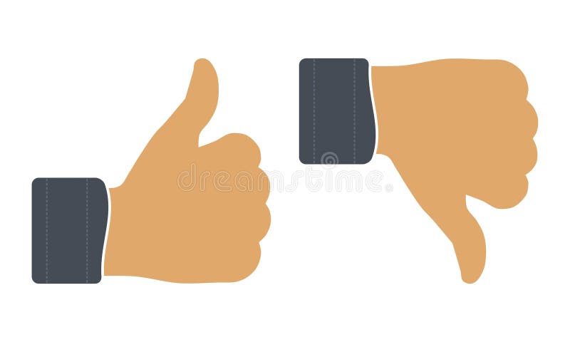 Thumb Up and Down Design stock vector. Illustration of cartoon - 322243384