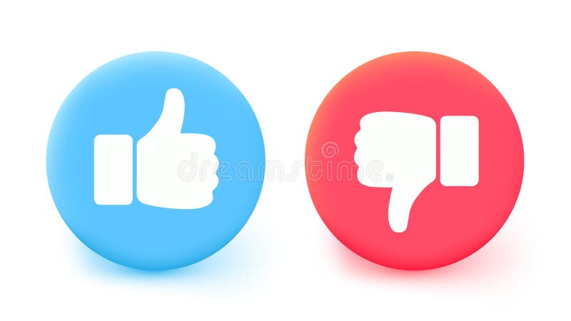 Thumb Up and Down Icon. Vector Like and Unlike Button for Website and ...