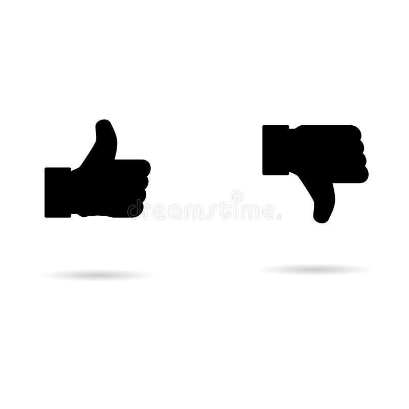 Thumb Up with Shadow Icon, Like Finger Vector Illustration Sign ...