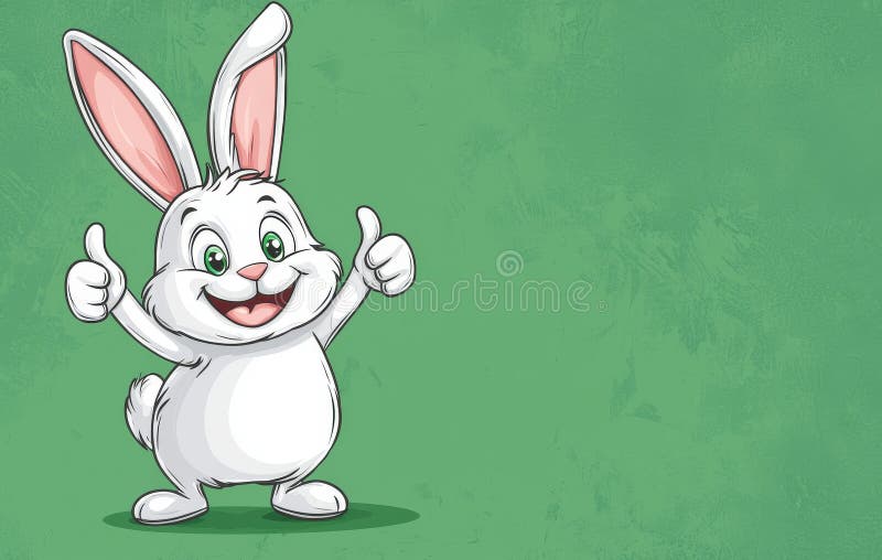 Thumb Up / Easter Rabbit / Doodle / Modern - Green Banner / Easter ...