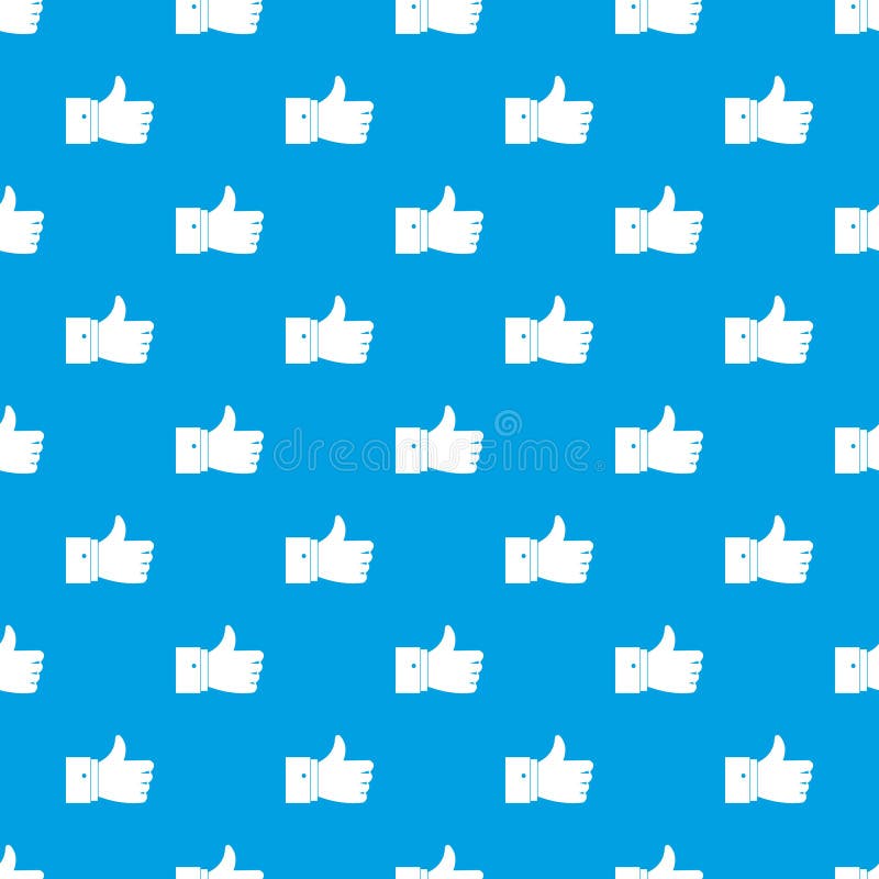 Thumb Up Gesture Pattern Seamless Blue Stock Vector - Illustration of ...