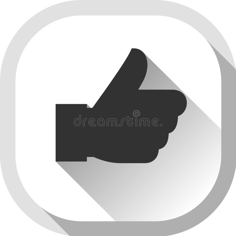 Thumb up, gray button stock vector. Illustration of media - 106544461