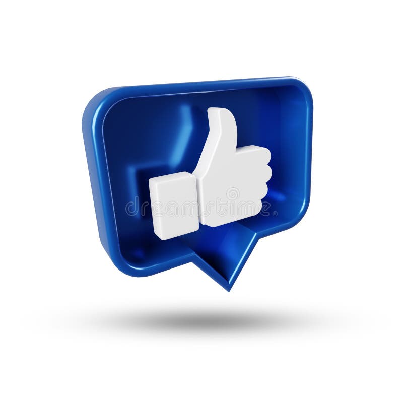 Thumb Up Icon in Blue Frame. Pin with Like for Social Networks. 3d ...