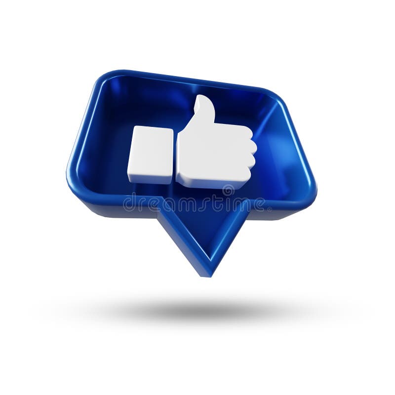 Thumb Up Icon in Blue Frame. Pin with Like for Social Networks. 3d ...