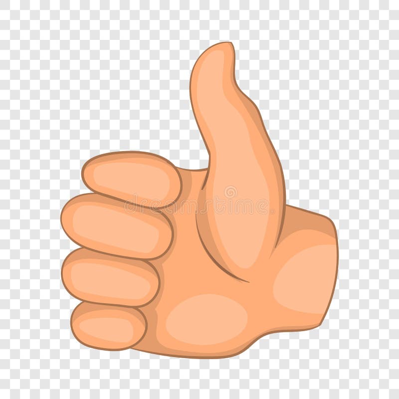 Thumb Up Icon, Cartoon Style Stock Vector - Illustration of approval ...