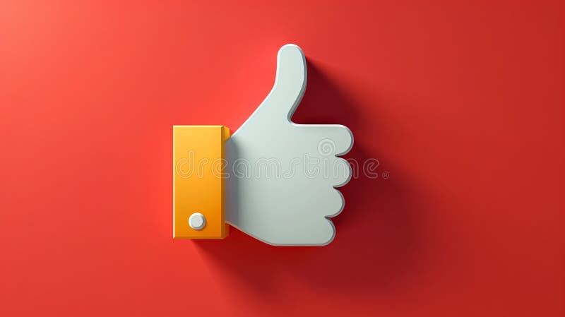 Thumb Up Icon on Red Background Illustration Stock Illustration ...
