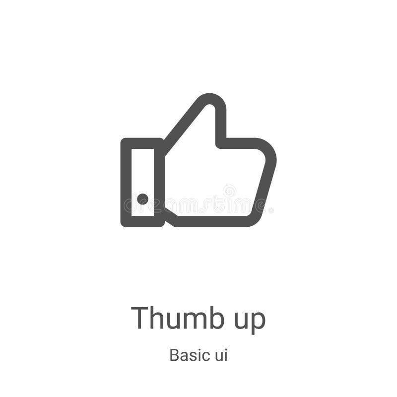 Thumb Up Icon Vector from Basic Ui Collection. Thin Line Thumb Up ...