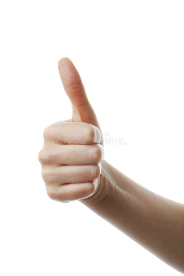 Thumbs Up Success Hand Breaking through Wall Stock Image - Image of ...