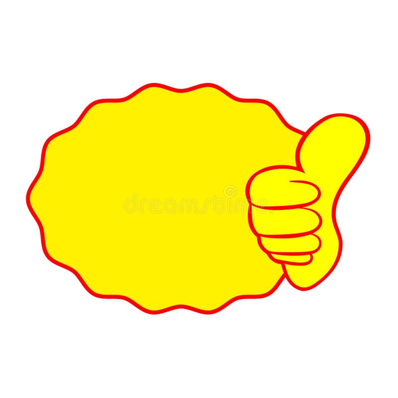 Thumb Up with Label Icon on White Background Stock Illustration ...