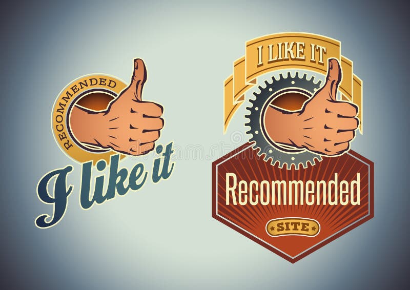 Thumb up labels stock vector. Illustration of expressing - 31026126