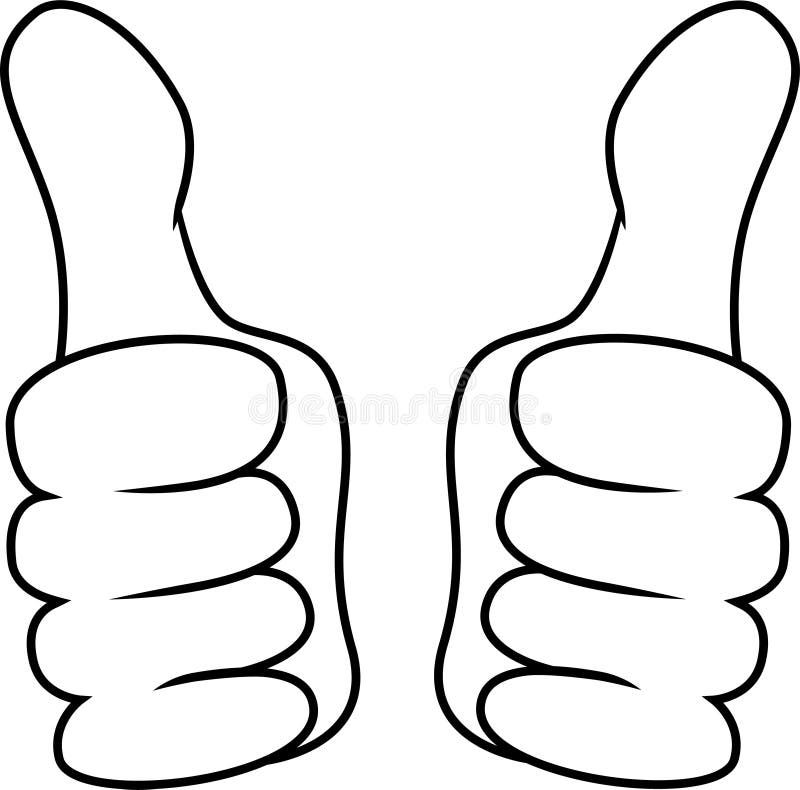 Thumb Up Left and Right Hand Stock Vector - Illustration of outline ...
