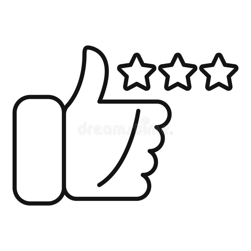 Thumb Up Level Icon Outline Vector. Game Excellent User Stock Vector ...