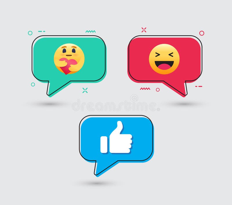 Thumb Up and Like Icon. Laugh Emotion Icon. Vector Illustration ...