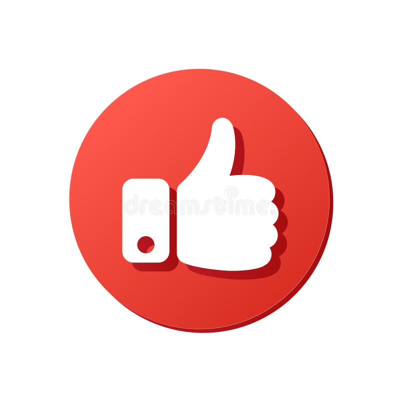 Thumb Up Red Rounded Icon, Like Vector Symbol Stock Vector ...