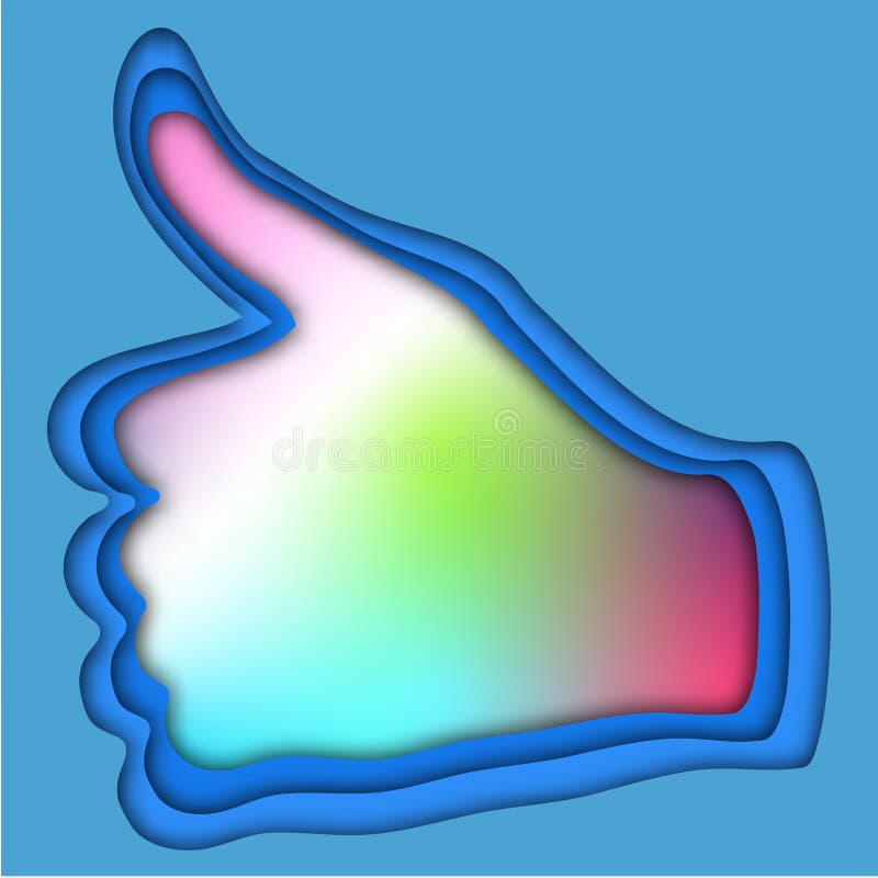 Thumb Up Shape Frame with Abstract Colorful Gradient or Multicolor ...