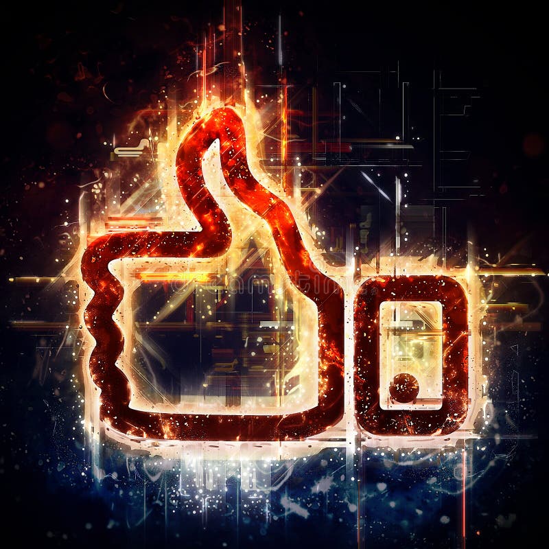 Thumb Up Sign with Abstract Elements Stock Illustration - Illustration ...