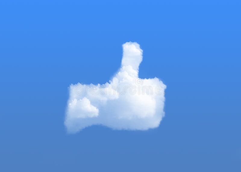 Thumb Up Shape On A White Cloud Stock Image - Image of like, concept ...