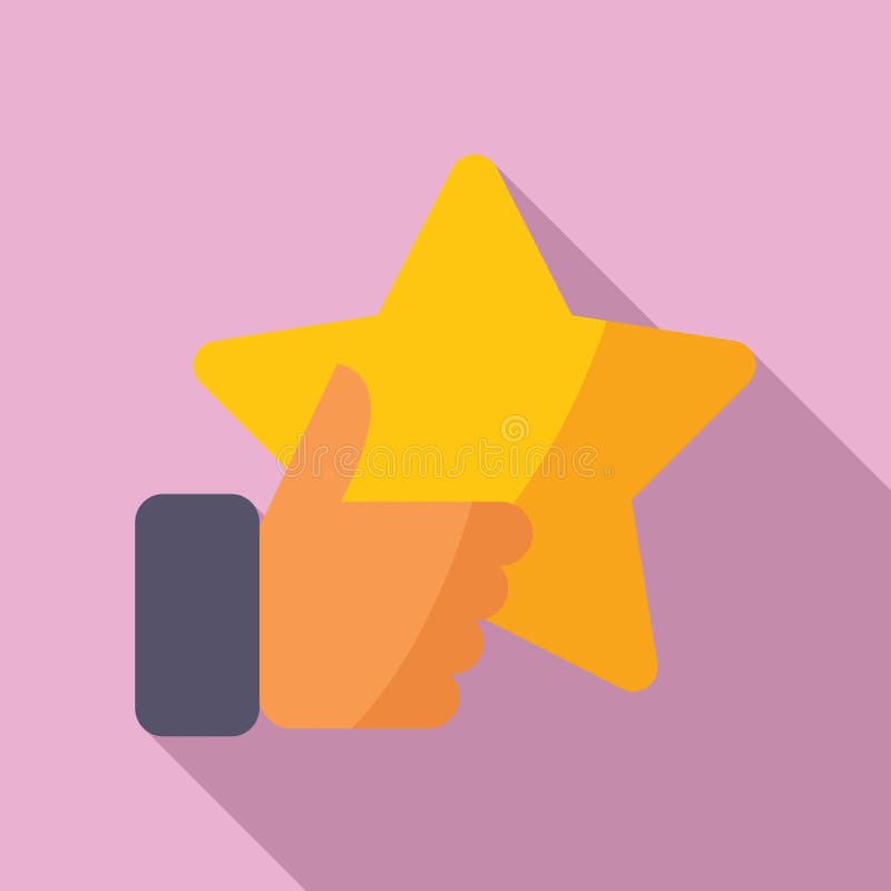 Thumb Up Star System Icon Flat Vector. Loyalty Program Stock ...