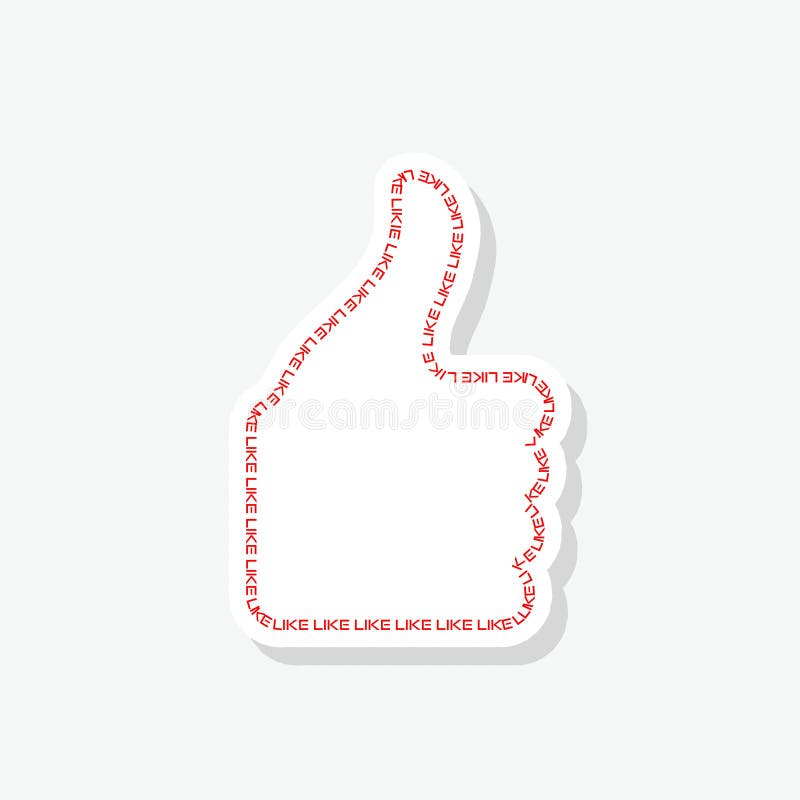 Thumb Up Sticker. Like Icon Stock Vector - Illustration of icon, sign ...
