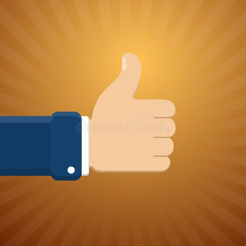 Thumb Up Symbol, Finger Up Vector Illustration. Like Gesture Han Stock ...
