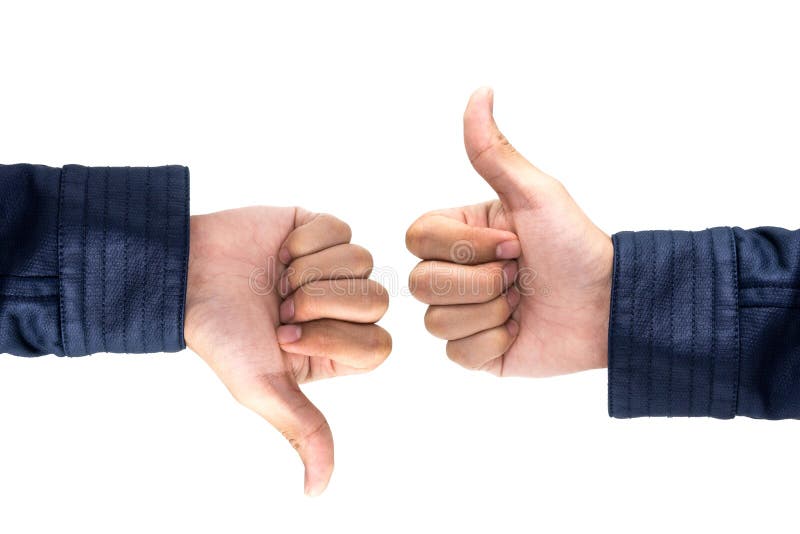 Thumb Up and Thumb Down Hand Signs Isolated on White , Like & B Stock ...