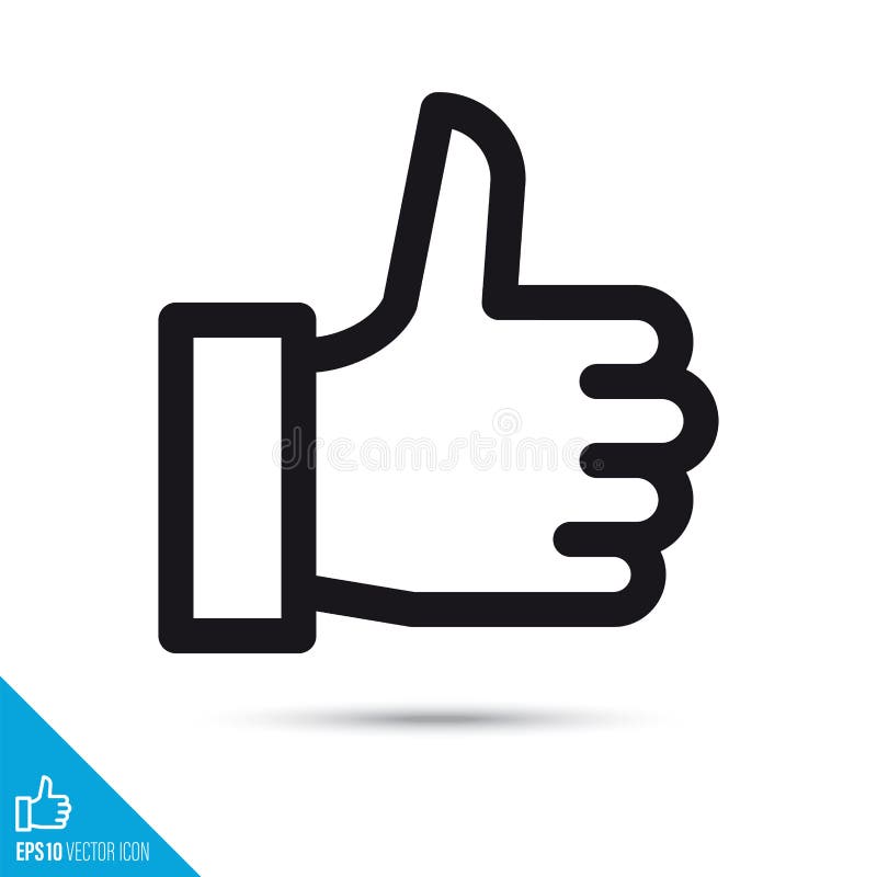 Thumb Up UI Symbol Vector Line Icon Stock Vector - Illustration of ...