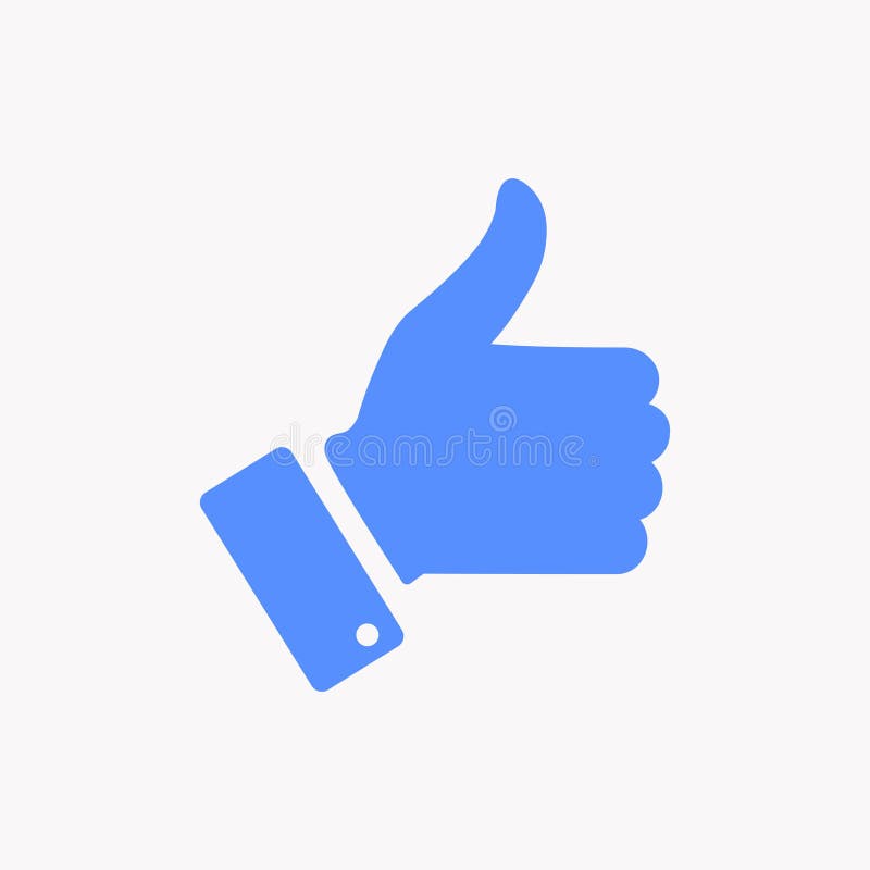 Thumb Up Vector Icon. Flat Cobalt Symbol. Pictogram is Isolated on a ...