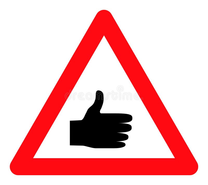 Thumb Up Warning - Vector Icon Illustration Stock Vector - Illustration ...