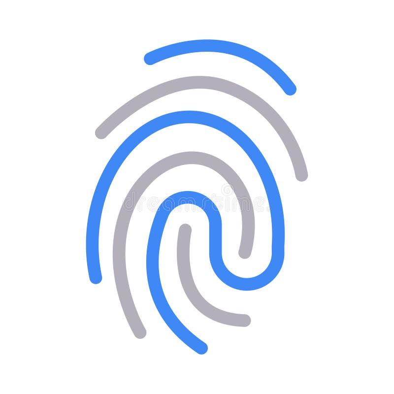 Thumbprint Vector Color Line Icon Stock Illustration - Illustration of ...