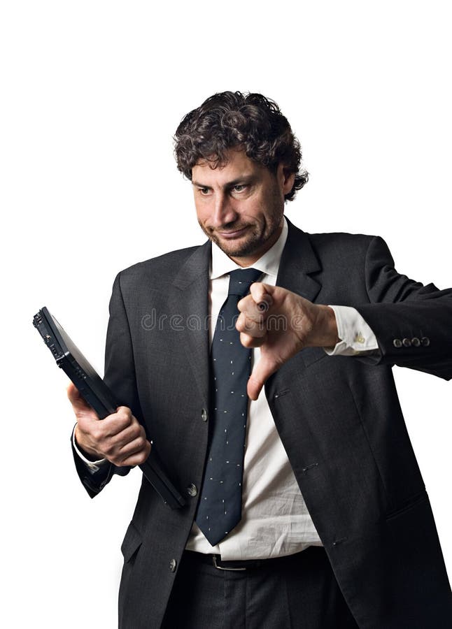 Thumbs down stock photo. Image of adult, corporate, laptop - 5232798