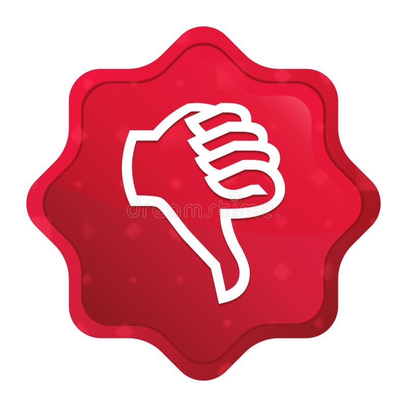 Thumbs Down Icon Misty Rose Red Starburst Sticker Button Stock ...