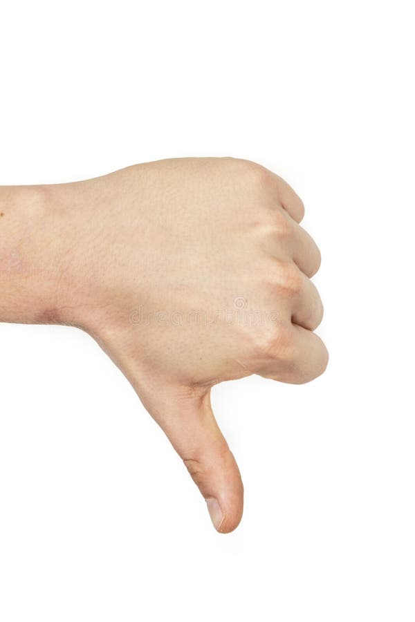 Thumbs down sign with hand stock image. Image of gesture - 222016273