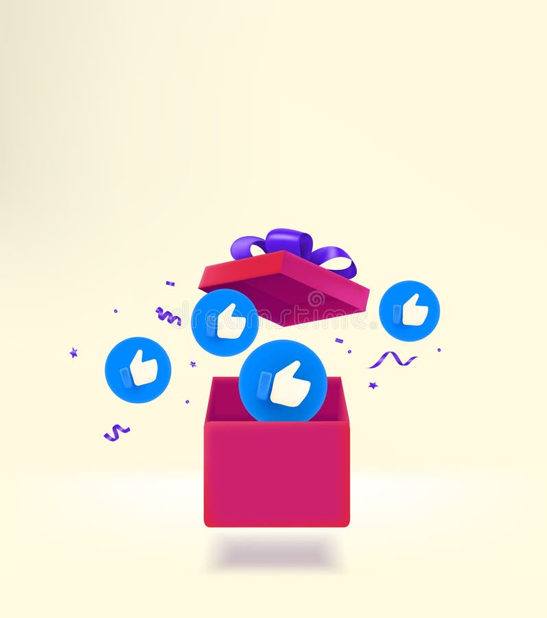 Thumbs Icons Flying Out from Opened Box Stock Vector - Illustration of ...