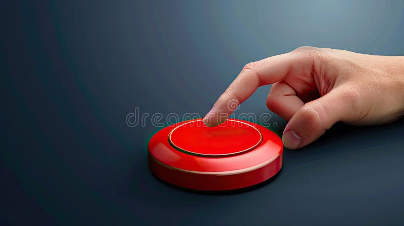 Thumbs Pressing the Red Button, Illustrating the Decisive Action with a ...