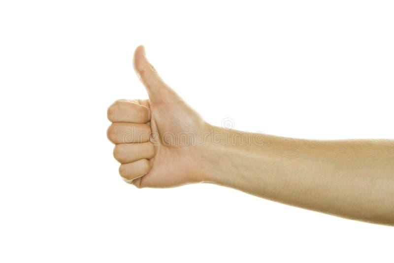 Thumbs Up Success Hand Breaking through Wall Stock Image - Image of ...