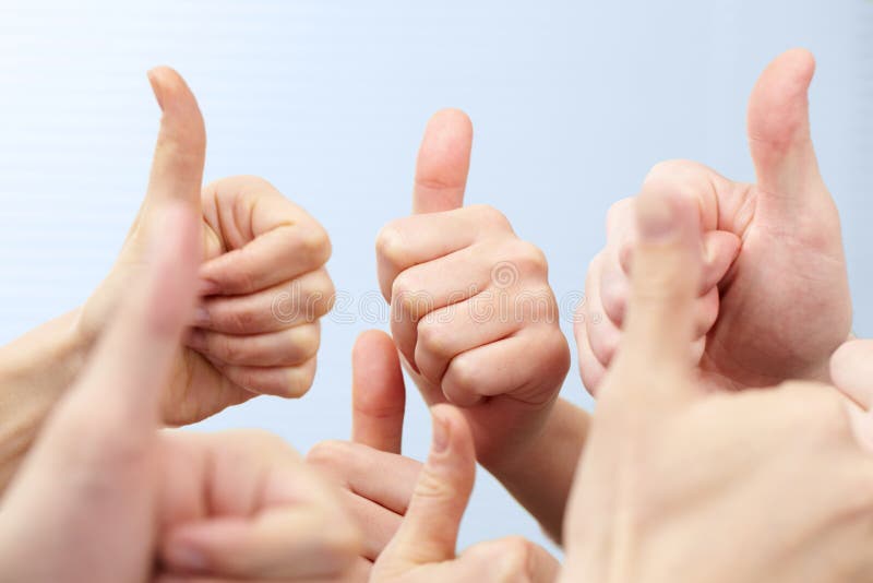 Many Different Hands with Thumbs Up Stock Photo - Image of young ...