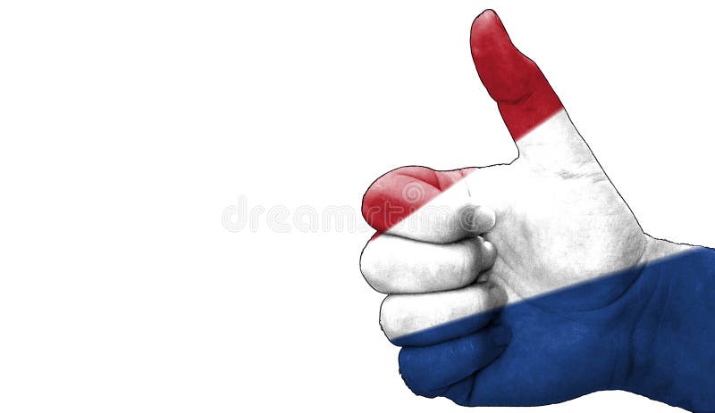 Thumbs Up in Approval with the Dutch Flag Painted Stock Illustration ...