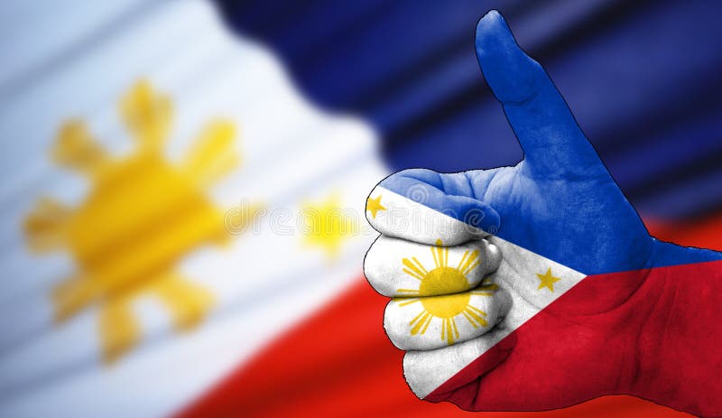 Thumbs Up in Approval with the Philippin Flag Painted, Stock Photo ...