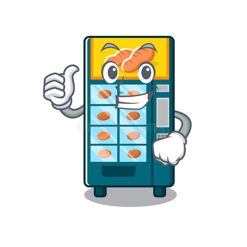 Thumbs Up Vending Machine Isolated with the Mascot Stock Vector ...