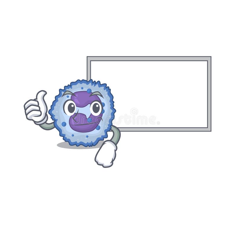 Thumbs Up of Basophil Cell Cartoon Design with Board Stock Vector ...