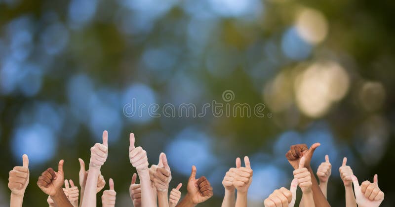 Thumbs up blurred tree stock image. Image of green, accomplishment ...