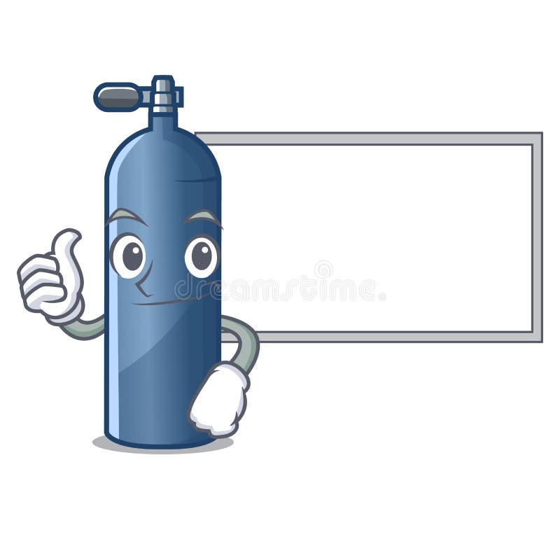 Thumbs Up with Board Air Tank Diving in Cartoon Shape Stock Vector ...