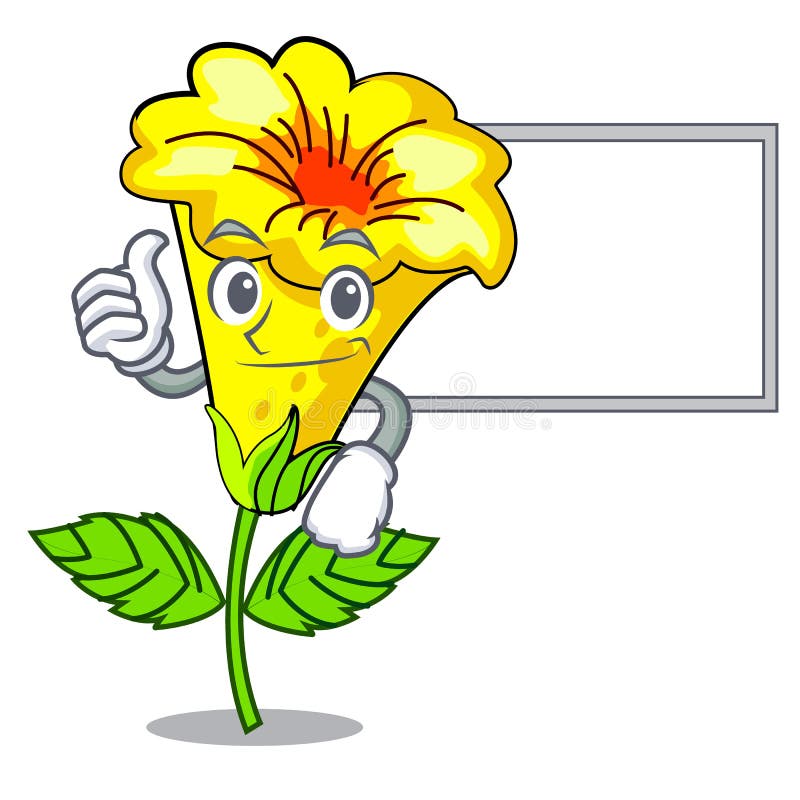 With Board Allamanda Flower in the Shape Cartoon Stock Vector ...