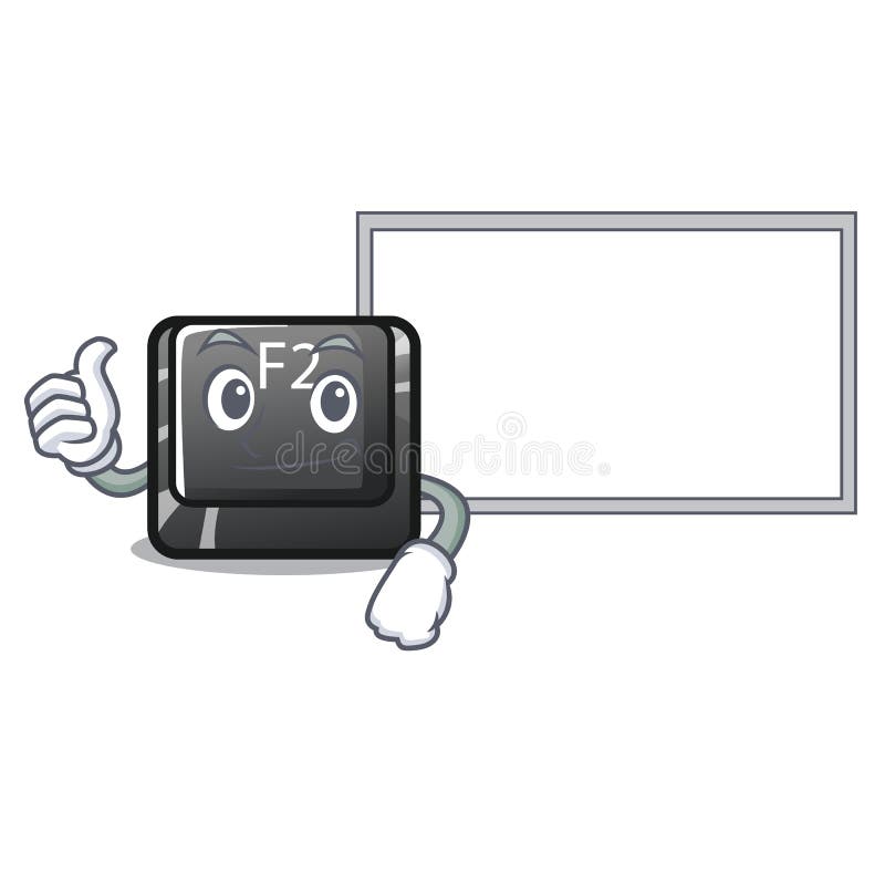 Thumbs Up with Board Button F2 in the Shape Character Stock Vector ...